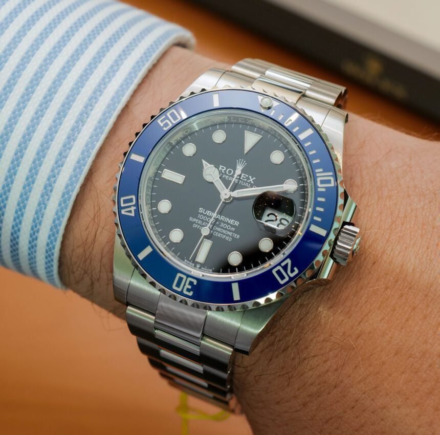 Rlx Submariner Date Silver Blue Black Dial Watch
